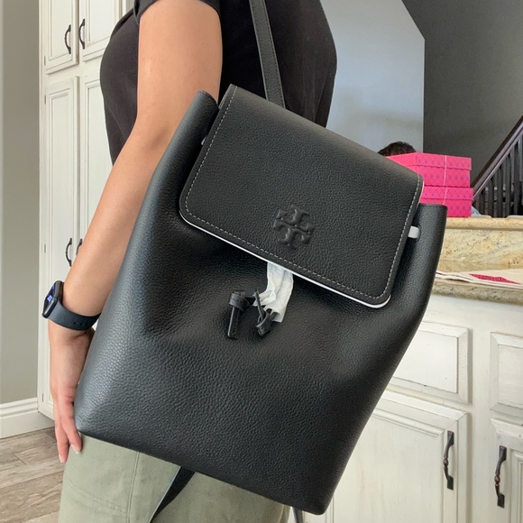 Tory Burch | Bags | New Tory Burch Thea Large Leather Black Backpack ...